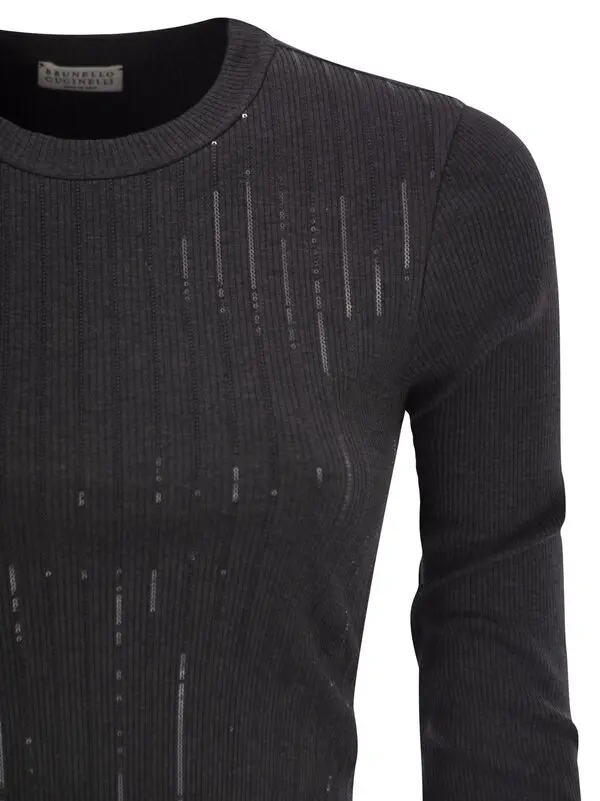 Brunello Cucinelli Long Sleeve Embroidered T-shirt