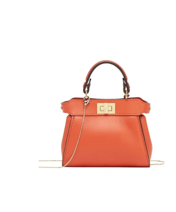 Fendi Nano Peekaboo Mini Tote Bag - Oranges
