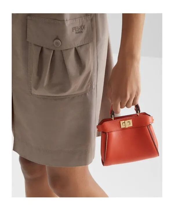 Fendi Nano Peekaboo Mini Tote Bag - Oranges