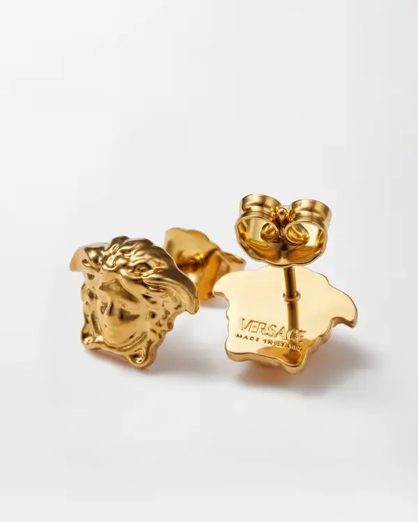 Versace Medusa Stud Logo Engraved Earrings