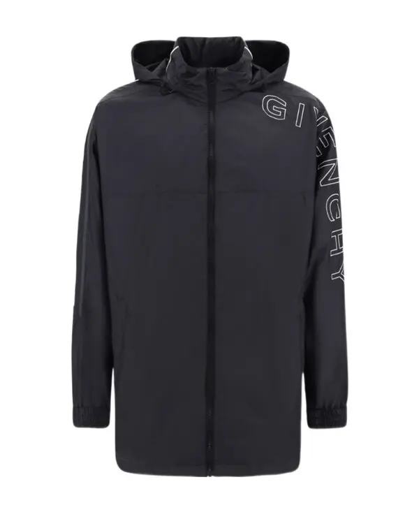 Givenchy Logo Embroidered Hooded Zip-up Jacket
