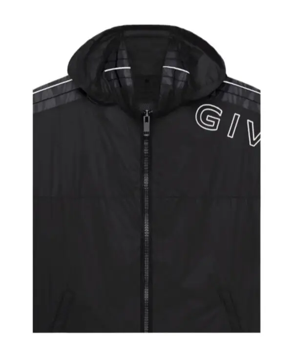 Givenchy Logo Embroidered Hooded Zip-up Jacket