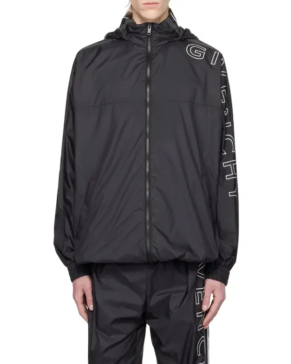Givenchy Logo Embroidered Hooded Zip-up Jacket