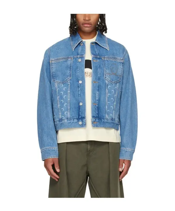 MARINE SERRE Moon Laser Wash Denim Jacket