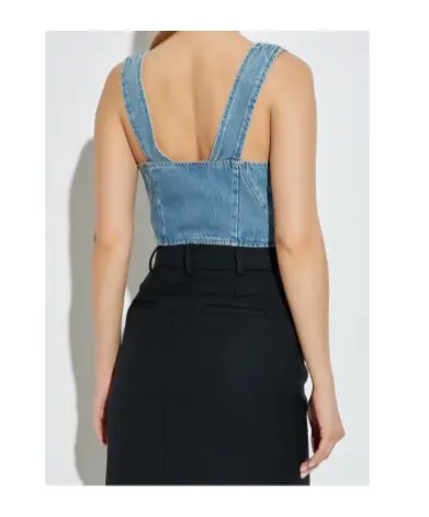IRO PARIS Sleeveless V-neck Denim Top
