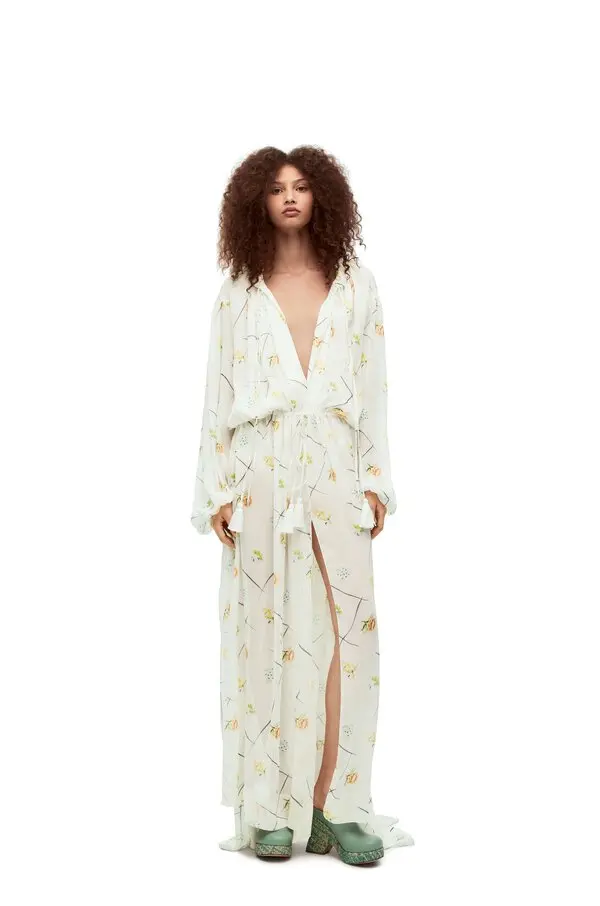 Loewe Viscose And Silk Floral Maxi Dress