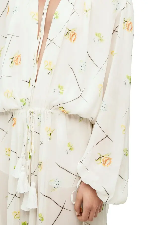 Loewe Viscose And Silk Floral Maxi Dress