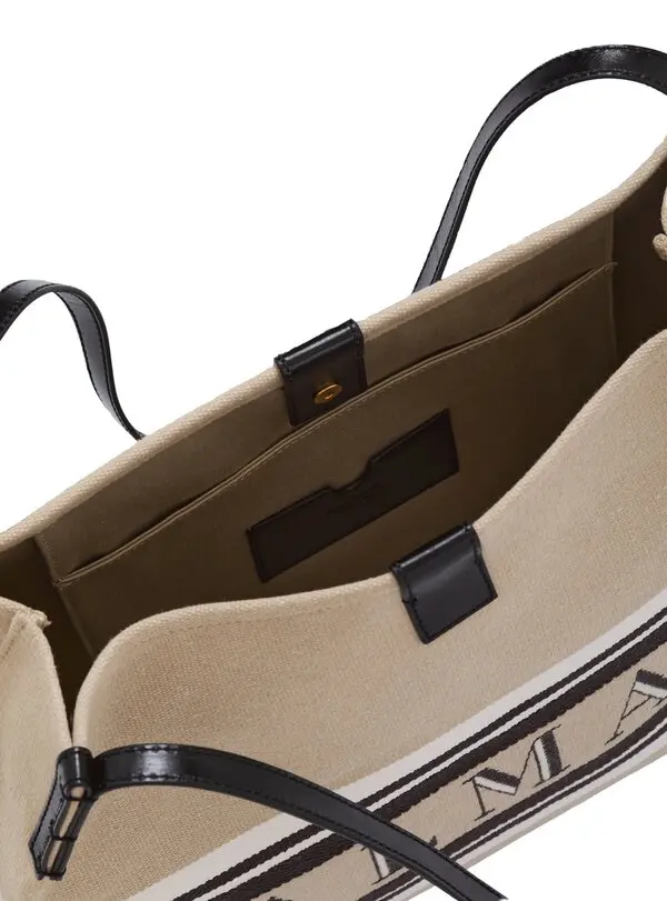 Balmain Logo Shoulder Bag - Beige