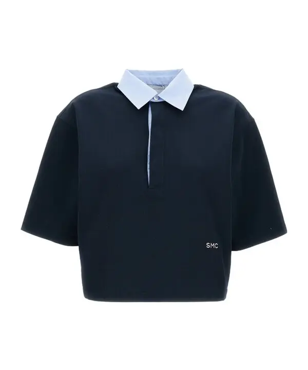 Stella McCartney Cropped Logo Embroidered Polo Shirt