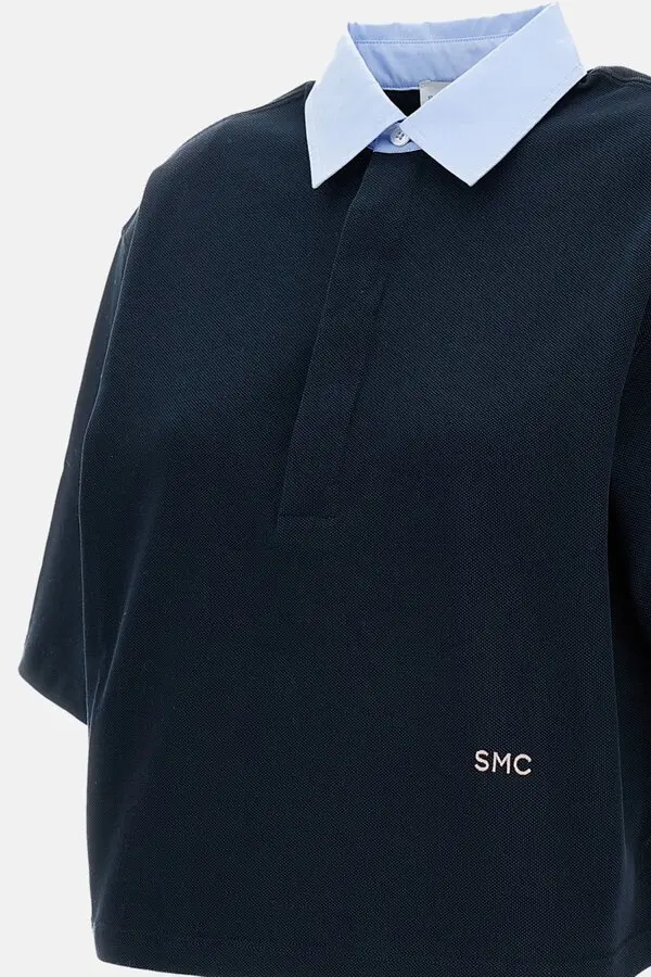 Stella McCartney Cropped Logo Embroidered Polo Shirt