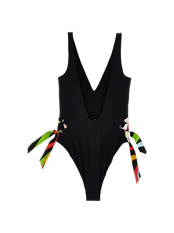 Emilio Pucci V-neck Swimsuit With Side Lace-up Detail