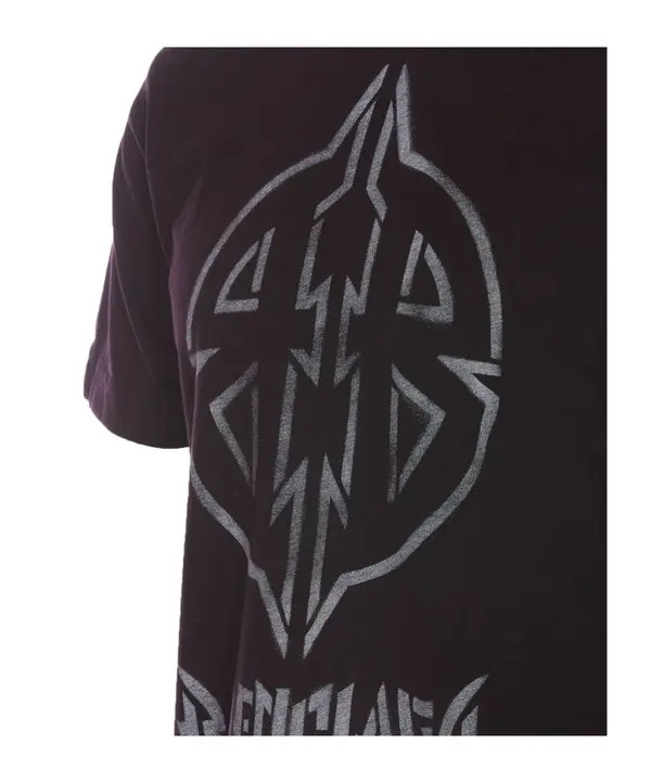 Balenciaga Bb Logo Printed Crewneck T-shirt - Black
