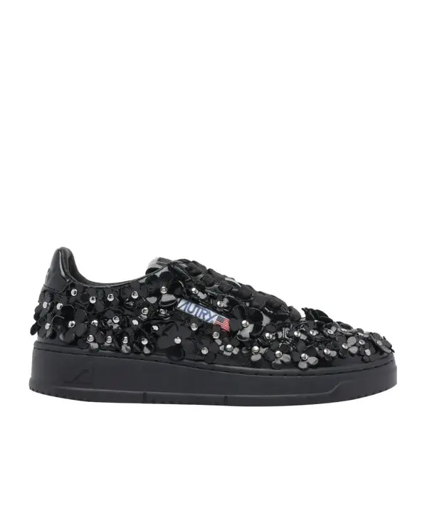 AUTRY Medalist Low Blooming Embellished Sneakers - Black