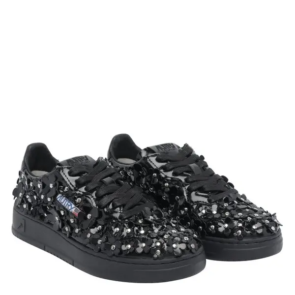 AUTRY Medalist Low Blooming Embellished Sneakers - Black