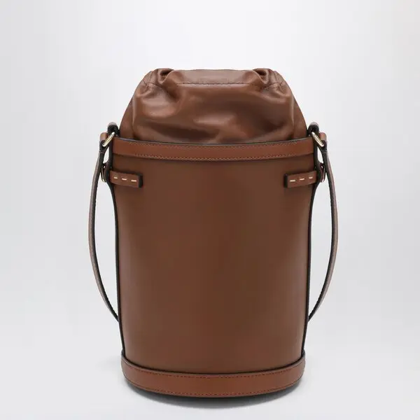 Valentino Garavani Antibes Vlogo Signature Drawstring Bucket Bag - Brown