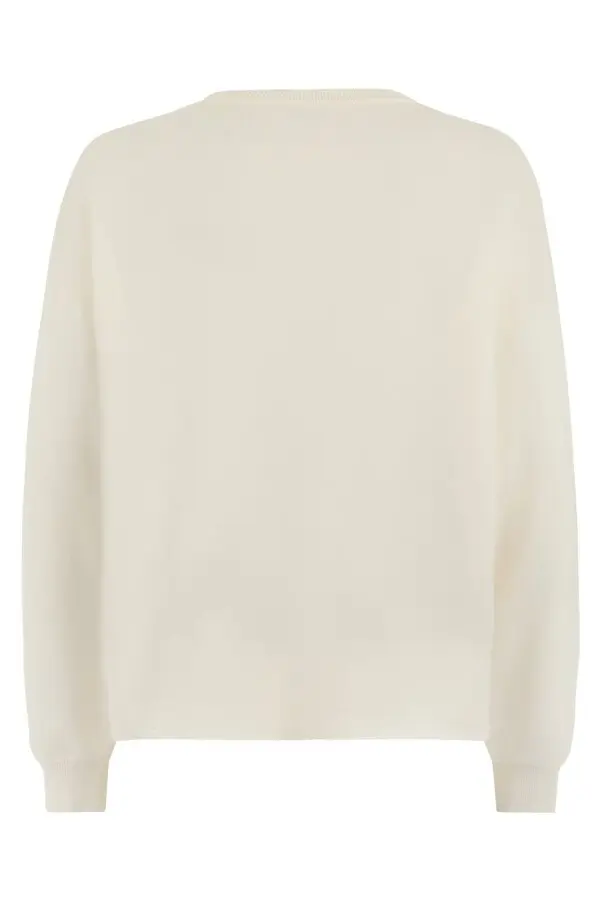 Loewe Anagram-patch Crew Neck Sweatshirt - Beige/grey