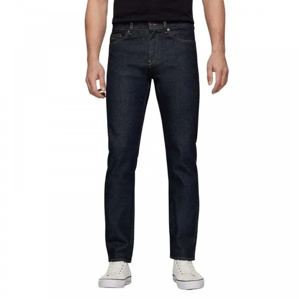 Hugo Boss Straight Leg Jeans With Logo Patch - Black