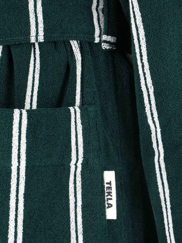 TEKLA Terrycloth Hooded Bathrobe - Green
