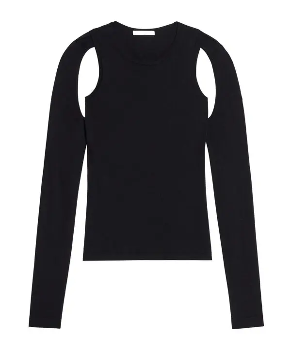 Helmut Lang Cut Out Knitted Jumper - Black