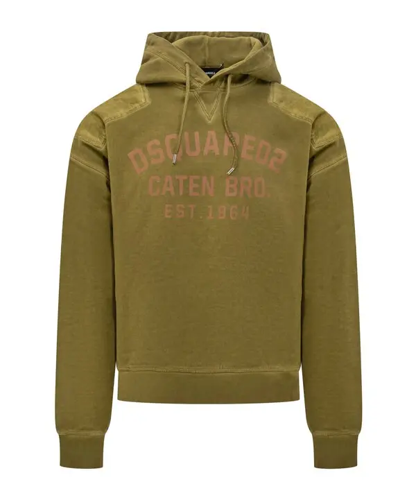Dsquared2 Loose Fit Hoodie With Branded Detailing - Green