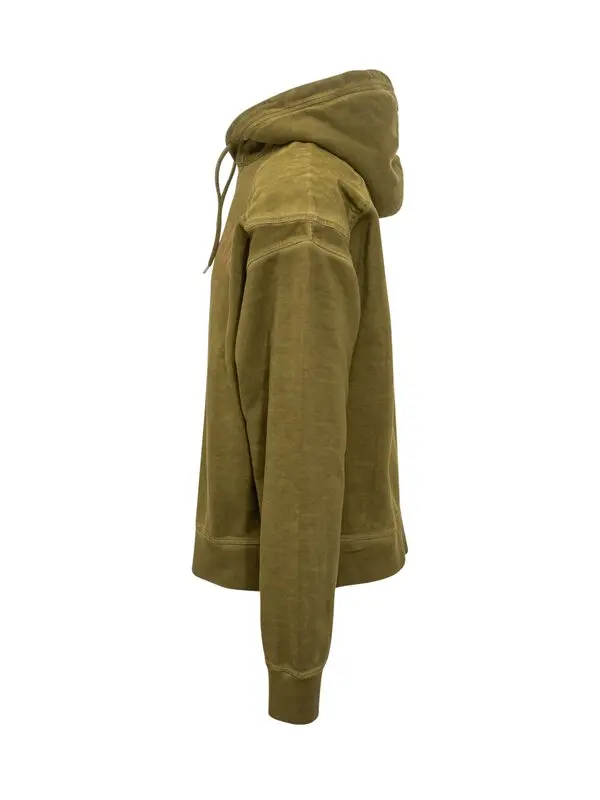 Dsquared2 Loose Fit Hoodie With Branded Detailing - Green