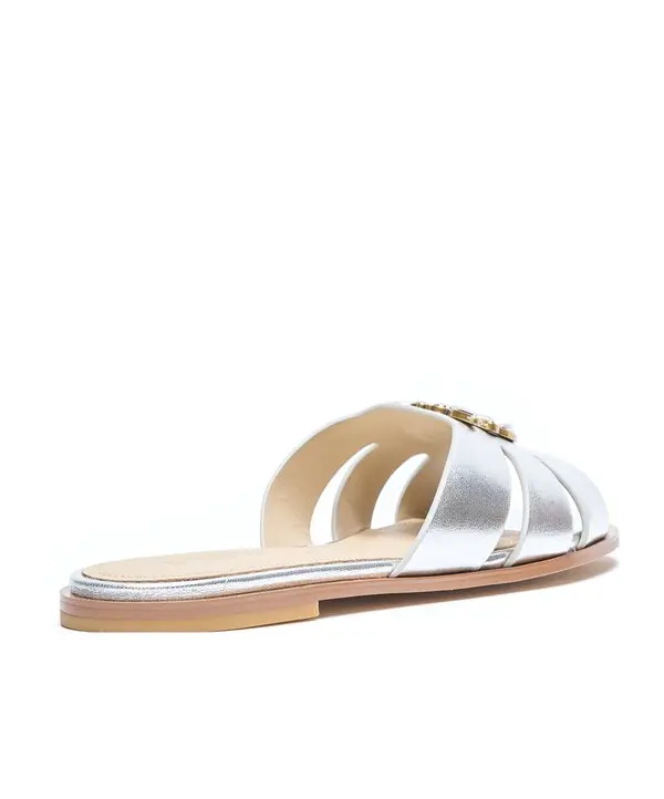 Pinko Milly Logo Plaque Sandals - White