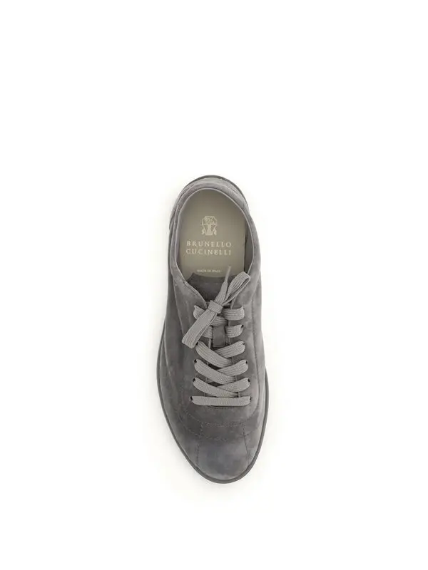 Brunello Cucinelli Low Top Lace-up Sneakers With Perforated Details