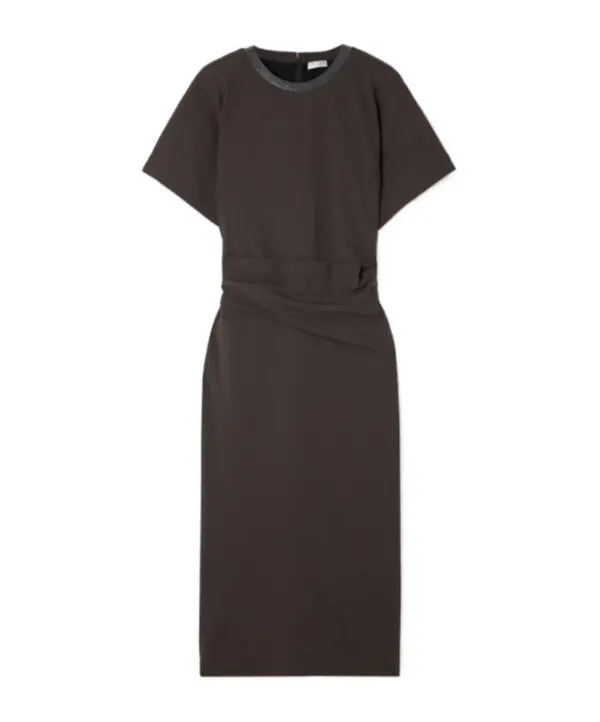 Brunello Cucinelli Round Neck Short Sleeve Dress
