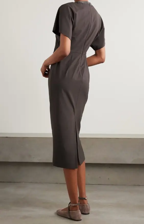Brunello Cucinelli Round Neck Short Sleeve Dress