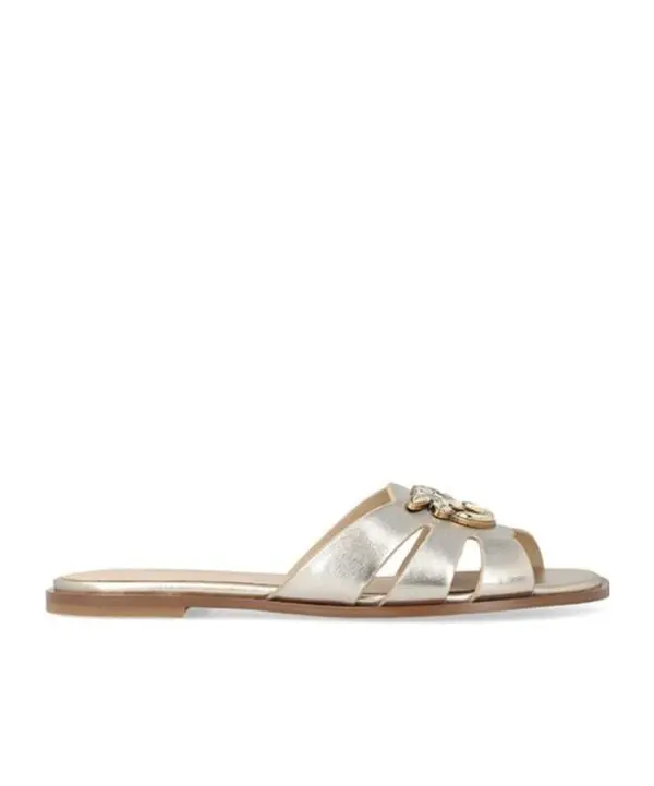 Pinko Logo Plaque Sandals - Nude