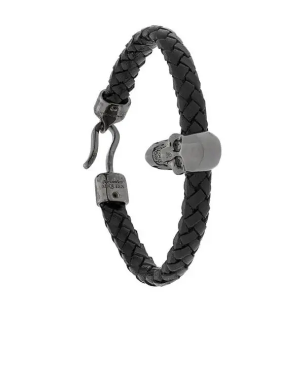 Alexander McQueen Skull Woven Bracelet - Black