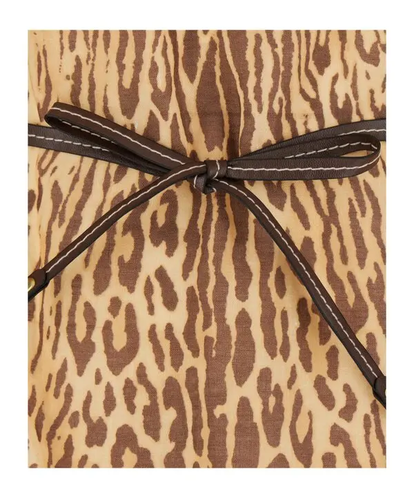 Zimmermann Leopard Print Belted Midi Dress