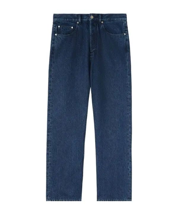 Palm Angels Logo Embroidered Straight Leg Jeans
