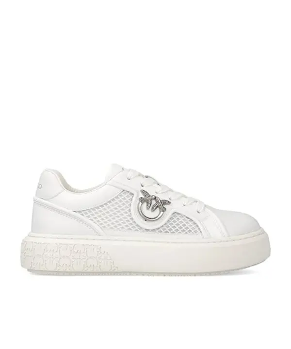 Pinko Yoko Appliqué Platform Lace-up Sneakers - White