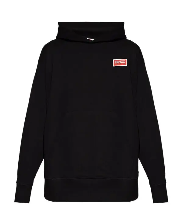 Kenzo Logo Embroidered Hoodie - Black