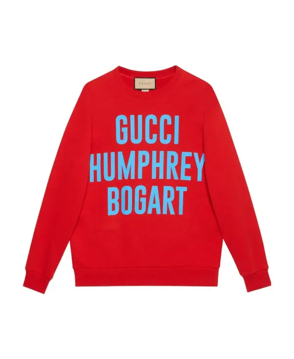 Gucci Humphrey Bogart Print Crewneck Sweatshirt - Red