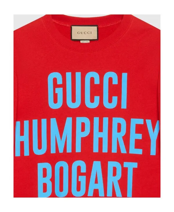 Gucci Humphrey Bogart Print Crewneck Sweatshirt - Red