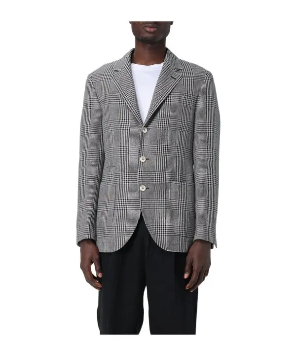 Brunello Cucinelli Checked Single-breasted Jacket - Gray