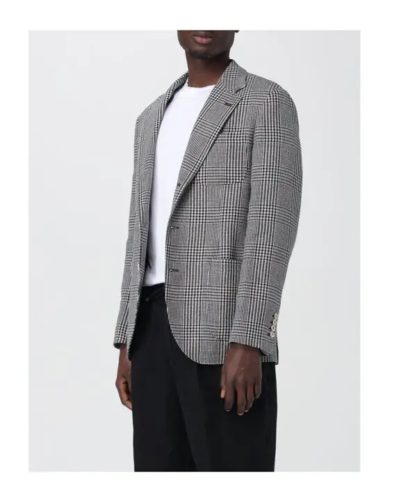 Brunello Cucinelli Checked Single-breasted Jacket - Gray