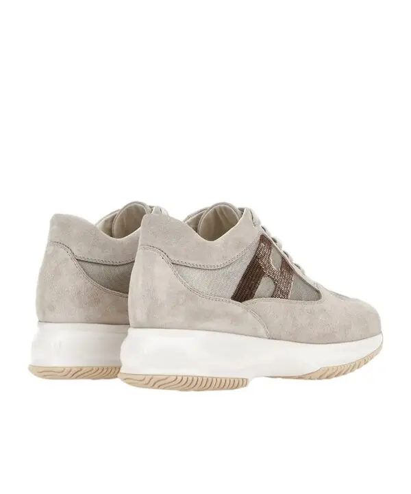 Hogan Interactive Low-top Sneakers With Micro-glitter Side H - Grey