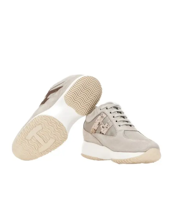 Hogan Interactive Low-top Sneakers With Micro-glitter Side H - Grey