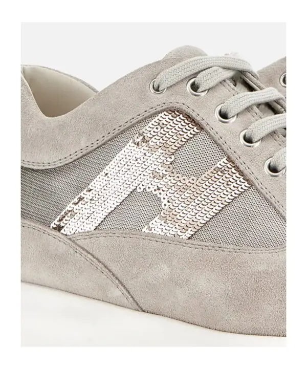 Hogan Interactive Low-top Sneakers With Micro-glitter Side H - Grey