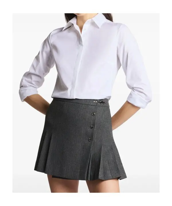 FAY Slim Stretch Poplin Shirt - White