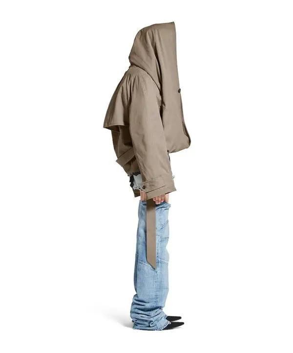 Balenciaga Flipped Hooded Trench Coat