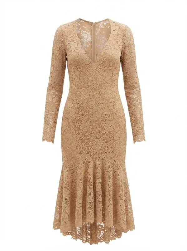 Gucci Gg Flower Stretch Lace Dress