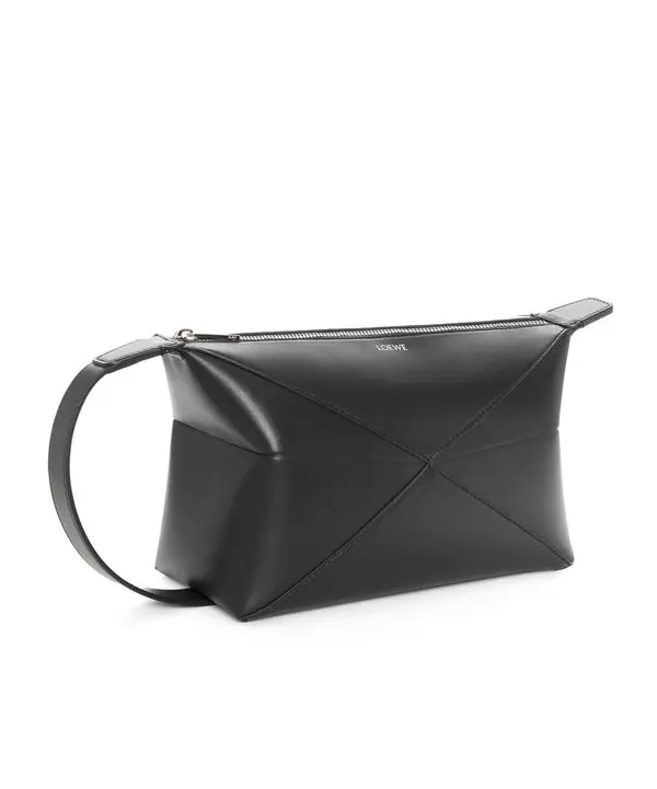 Loewe Puzzle Fold Zip-up Tote Bag - Black