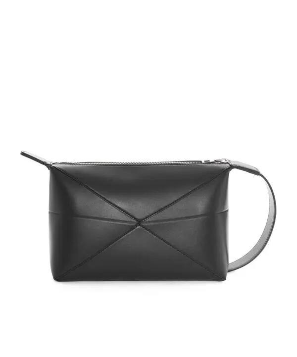 Loewe Puzzle Fold Zip-up Tote Bag - Black