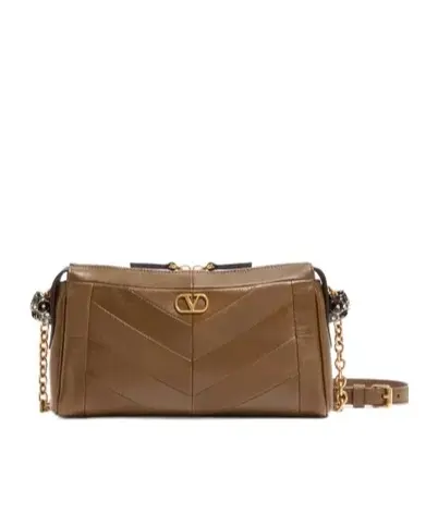 Valentino Garavani Panthea Vlogo Signature Shoulder Bag - Brown