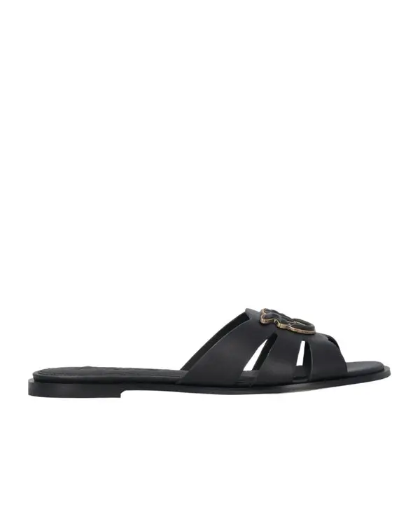 Pinko Love Birds Cut-out Flat Sandals - Black