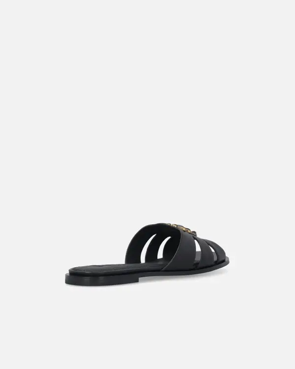 Pinko Love Birds Cut-out Flat Sandals - Black